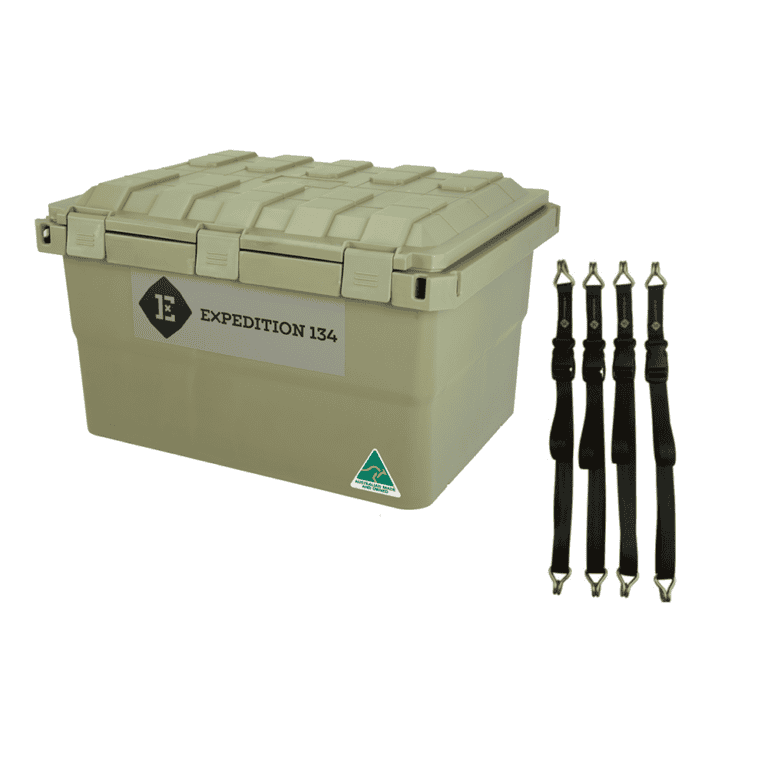 Camping Storage Box and Tie-Down Straps Bundle - Expedition134